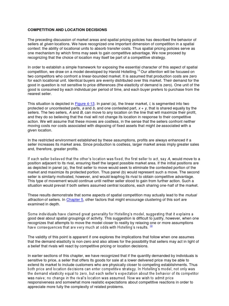 Spatial Competition and Location Strategy | PDF | Demand | Market ...