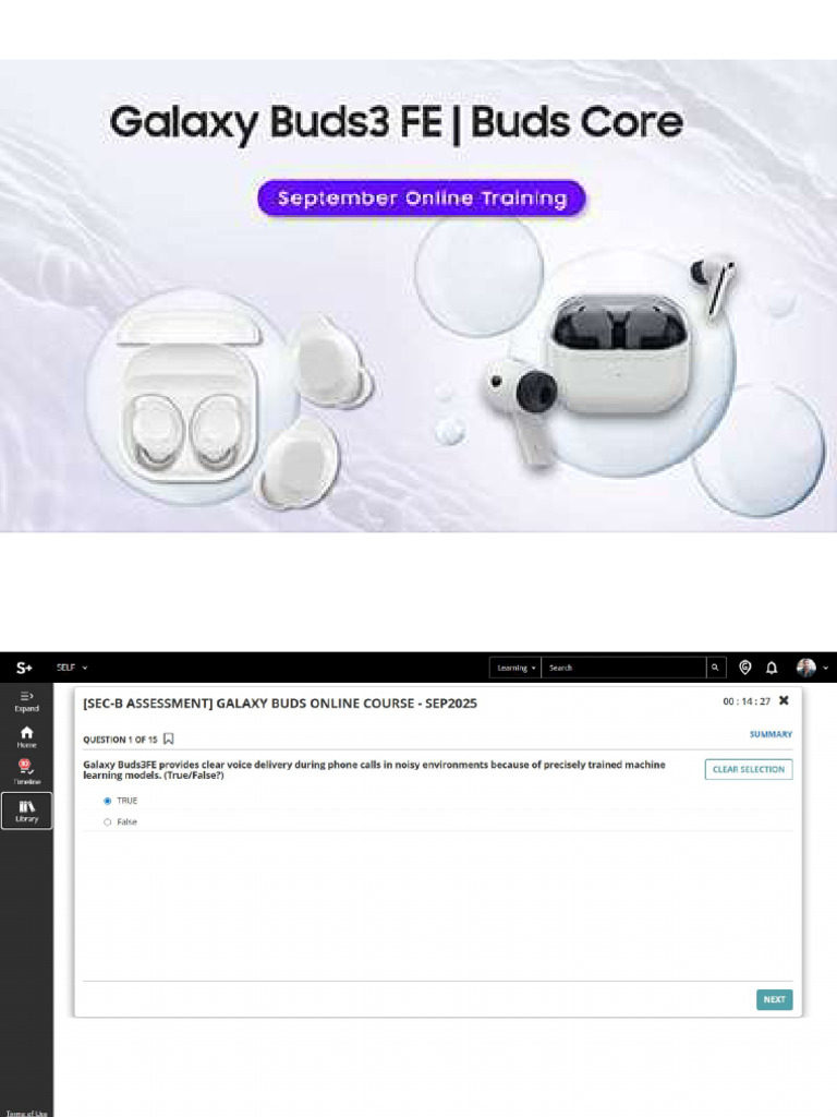 Galaxy Buds Online Course - Sep2025 Answers | PDF