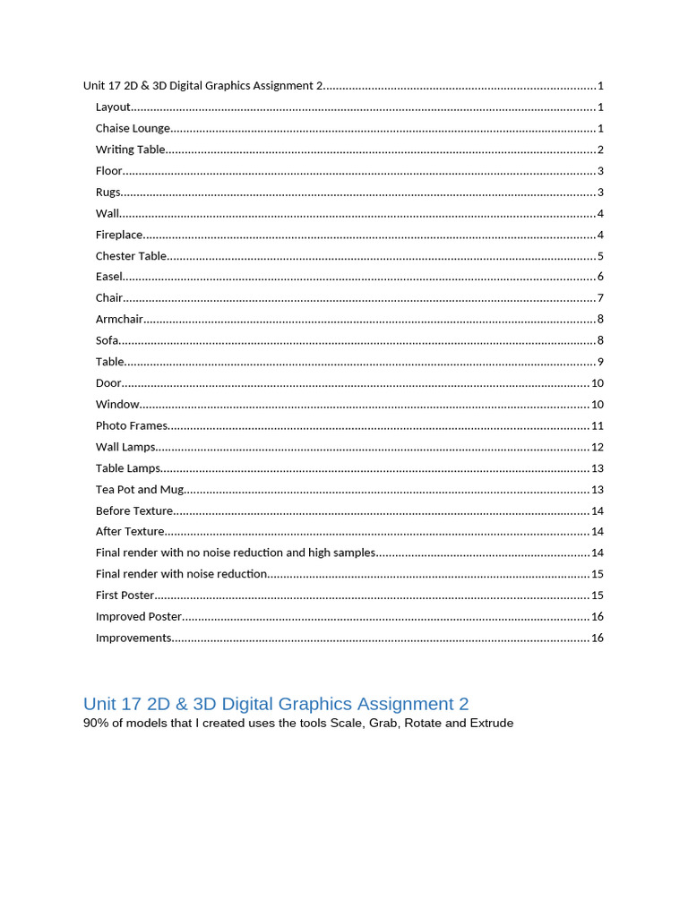Unit 17 Assignment 2 Report | PDF | Texture Mapping | Shape