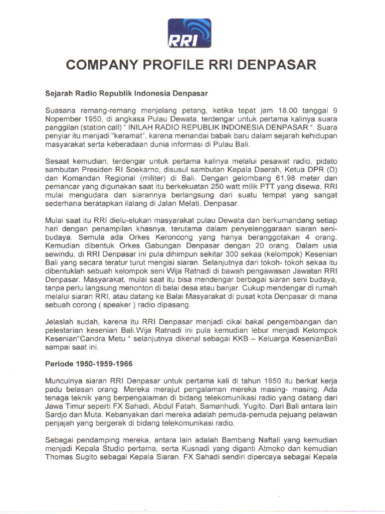 Company Profile Rri Dps | PDF