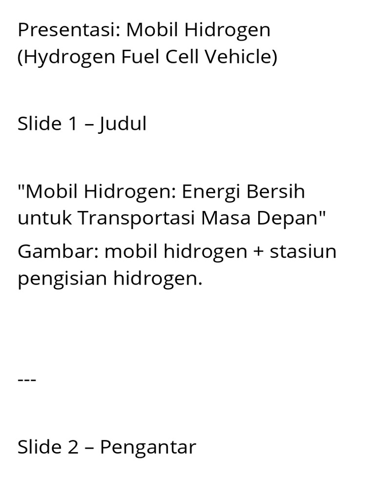 Presentasi Mobil Hidrogen (Hydrogen Fuel Cell Vehicle) - 20250917 ...