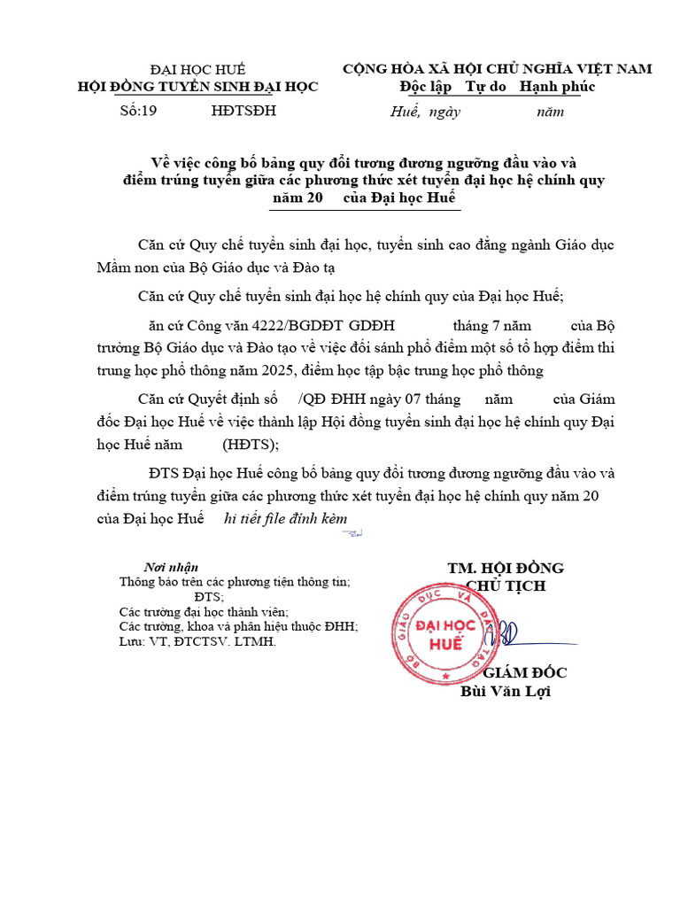 TB Bang Quy Doi Tuong Duong1111 | PDF