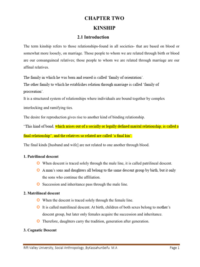 Understanding Kinship Systems in Anthropology | PDF | Kinship | Family