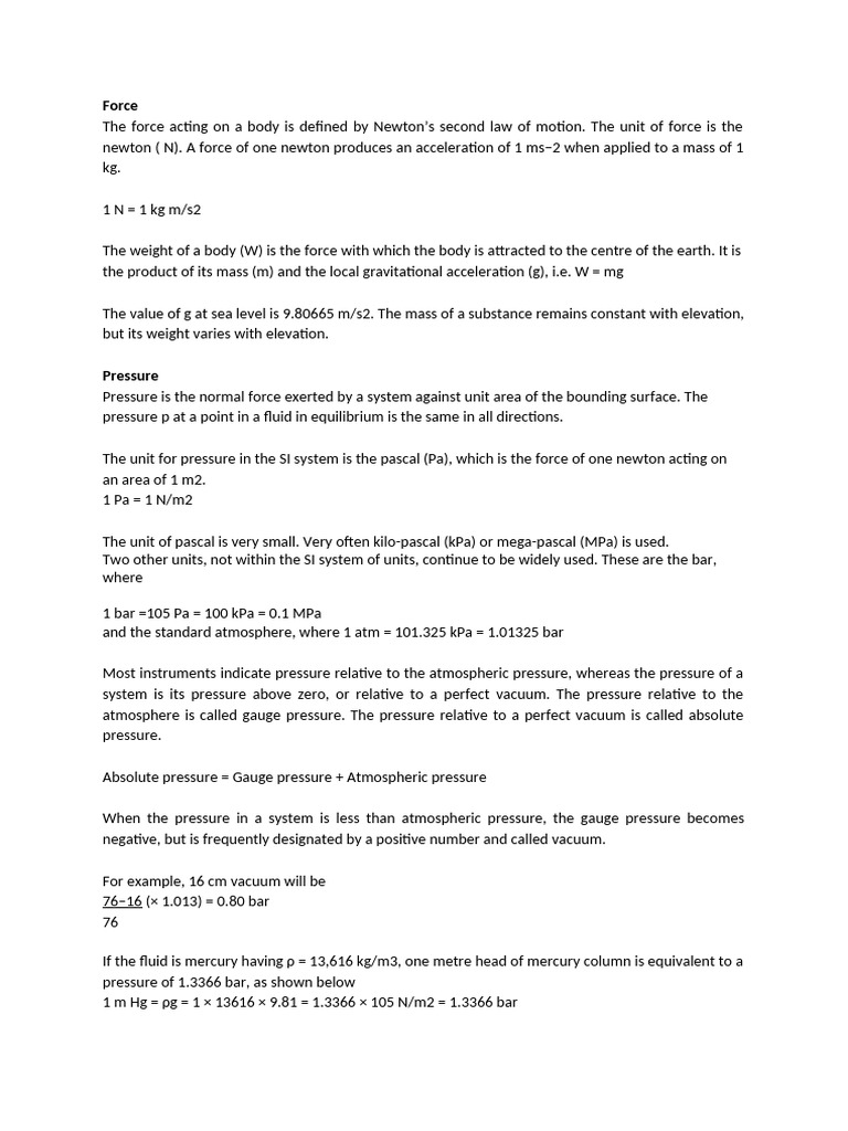 Understanding Force, Pressure, and Energy | PDF | Pressure | Pascal (Unit)