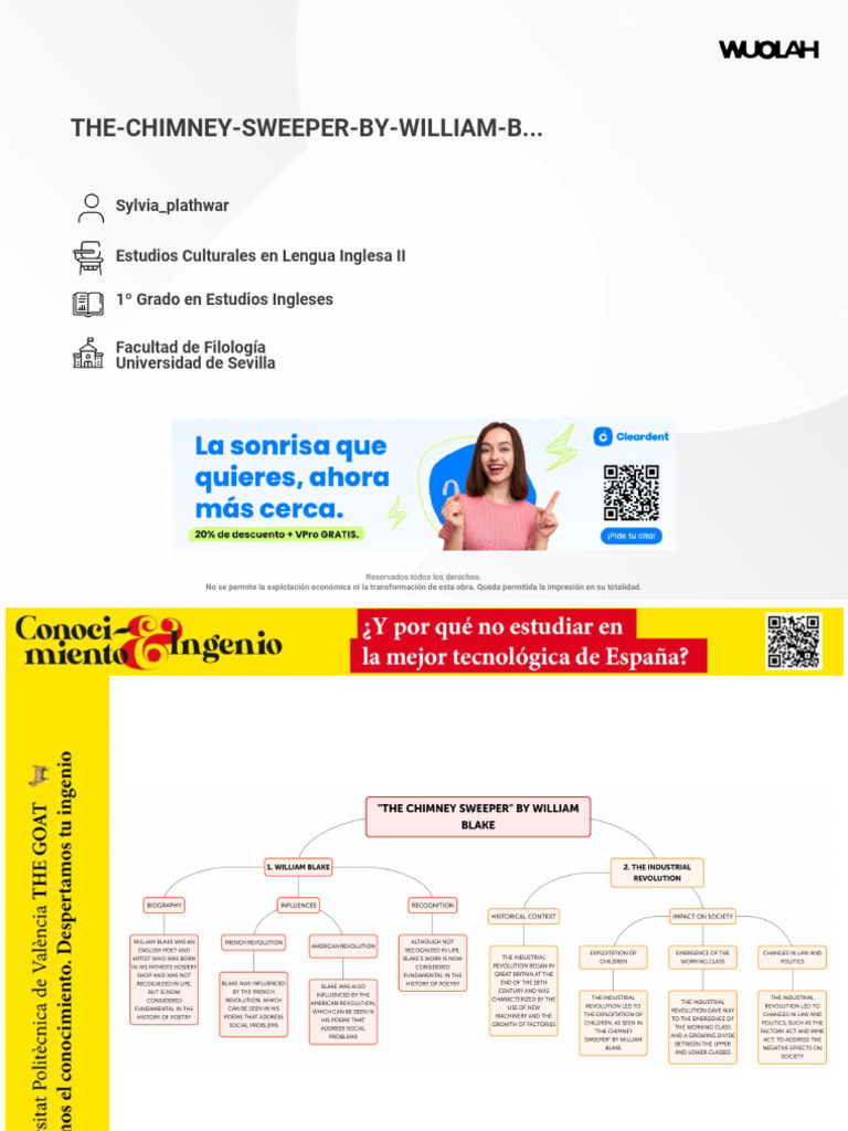 Wuolah Free The Chimney Sweeper by William Blake | PDF