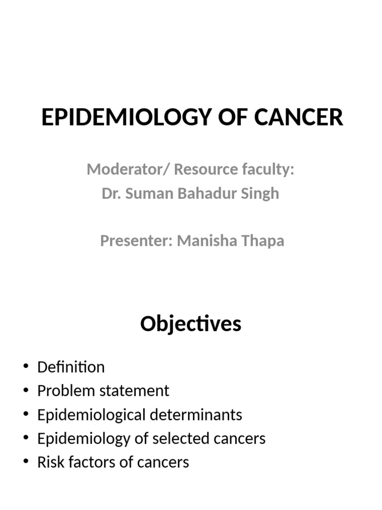 Cancer Epidemiology Overview | PDF | Cancer | Lung Cancer