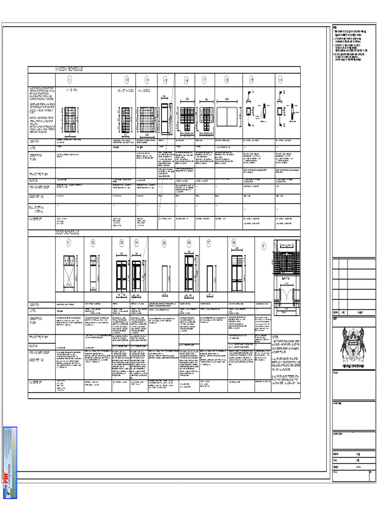 Classroom Block - Double - Door & Window Schedule - Tag | PDF | Window | Door