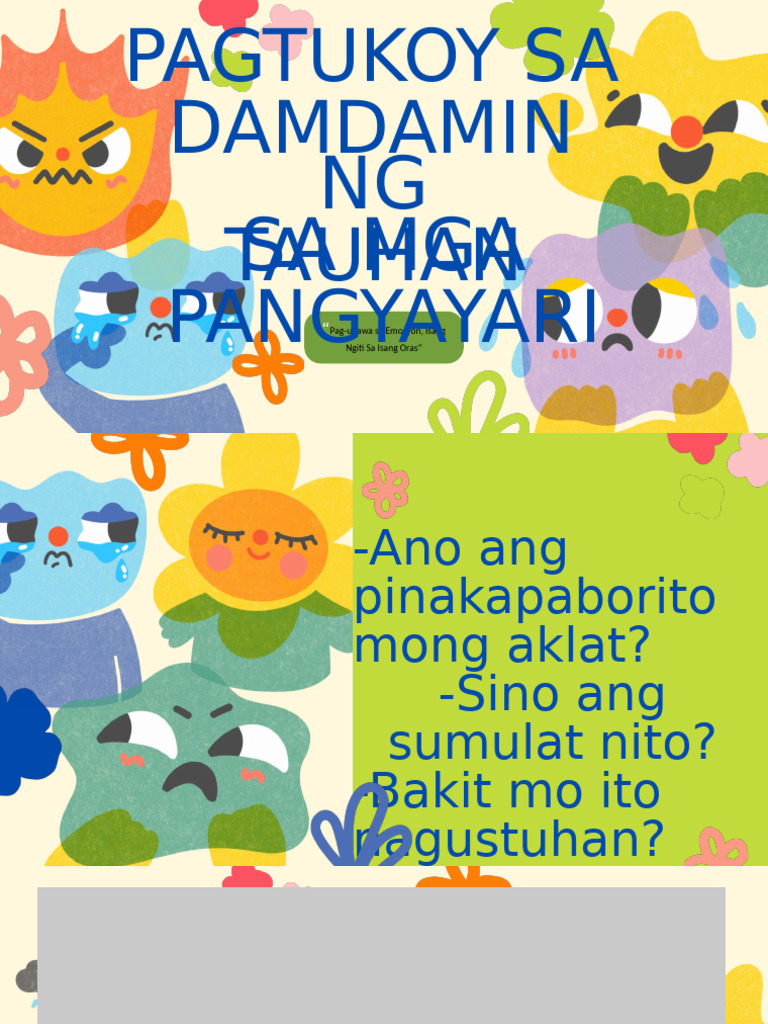 FIL Q2 W1 Pagtukoy Sa Damdamin NG Tauhan Sa Mga Pangyayari | PDF