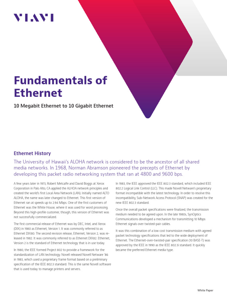 Fundamentals Ethernet 10 Megabit Ethernet 10 Gigabit Ethernet White ...