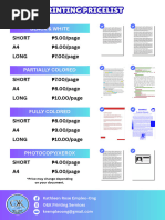 Printing Price List 2025 | PDF | Office Work | Computing