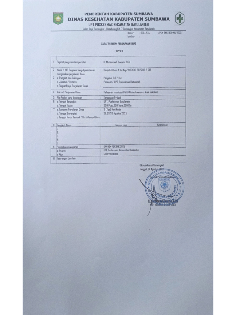 SPPD Bias Umi 28-30 Agustus 25 | PDF