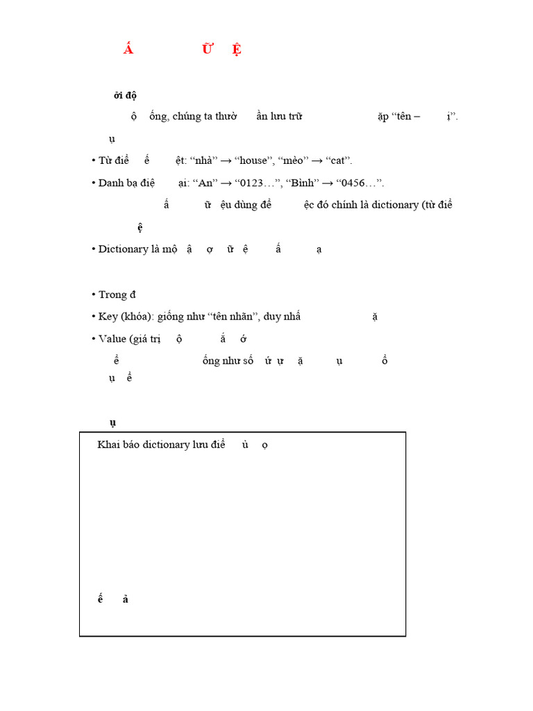 CẤU TRÚC DỮ LIỆU DICTIONARY TRONG PYTHON | PDF
