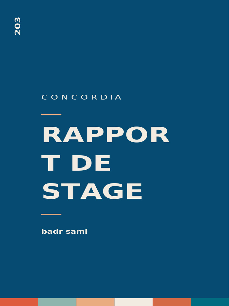 Rapport de Stage Professionnel Moderne Coloré | PDF