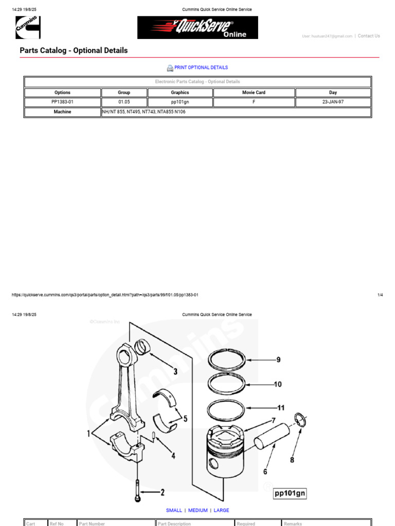 Cummins NTA-855 Engine Parts Catalog | PDF | Piston | Engines