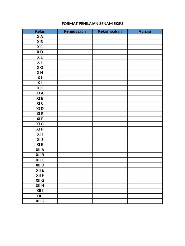 Format Penilaian Senam Sksu | PDF