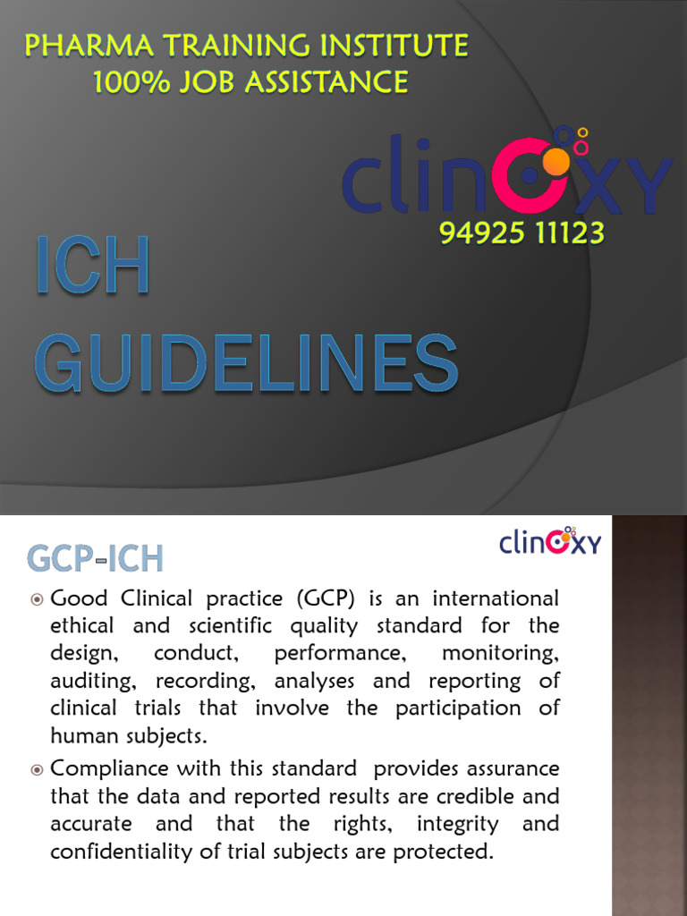 ICH Guidelines for Good Clinical Practice | PDF | Institutional Review ...