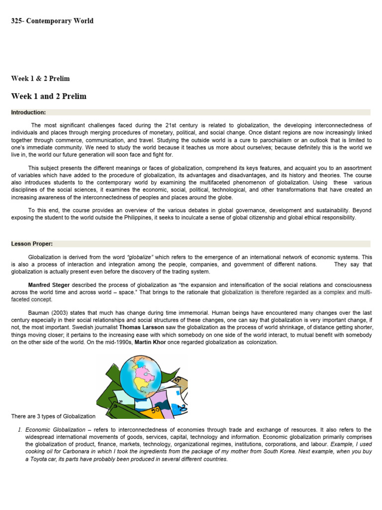 Conw (Pre Final) | PDF | Globalization | Free Trade