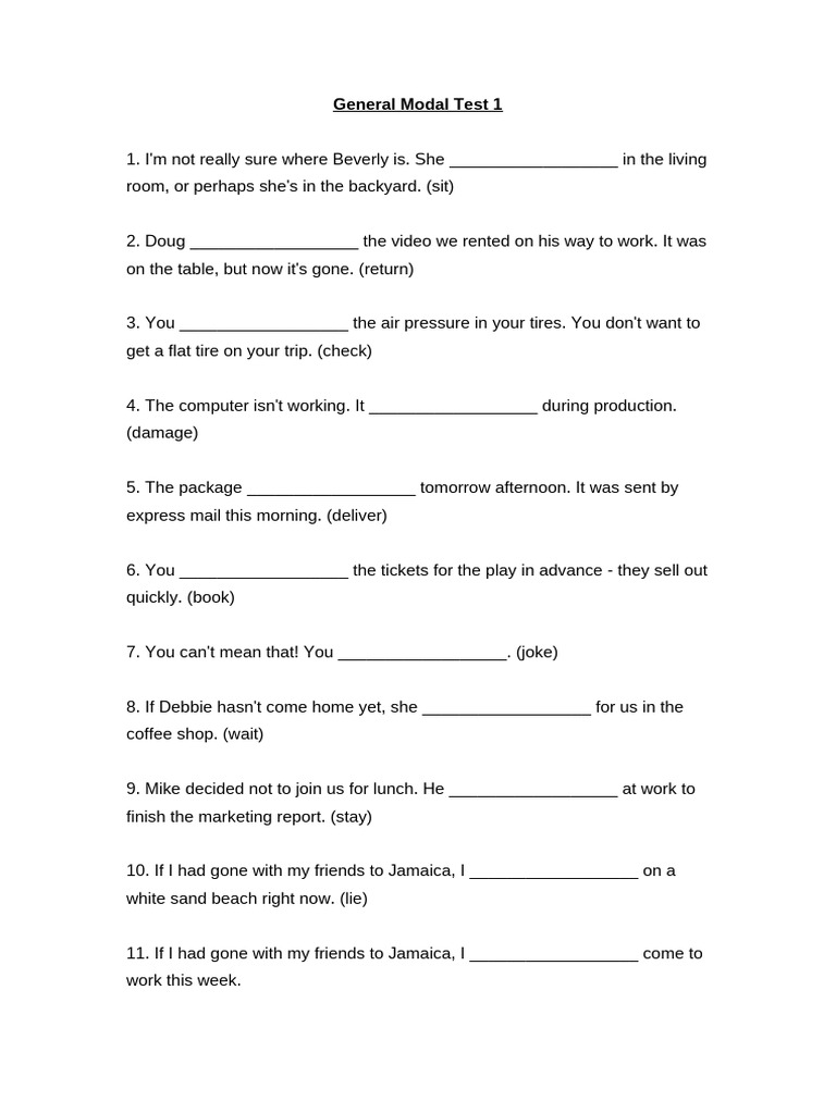General Modal Test 1 | PDF