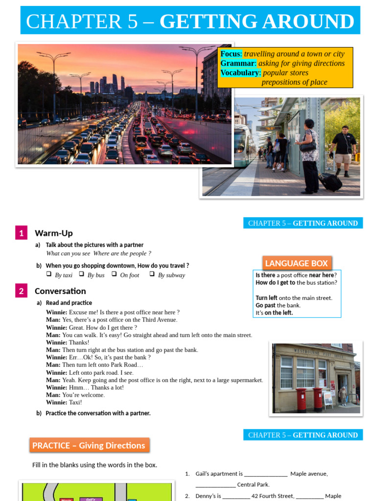 Directions and Travel Vocabulary Guide | PDF