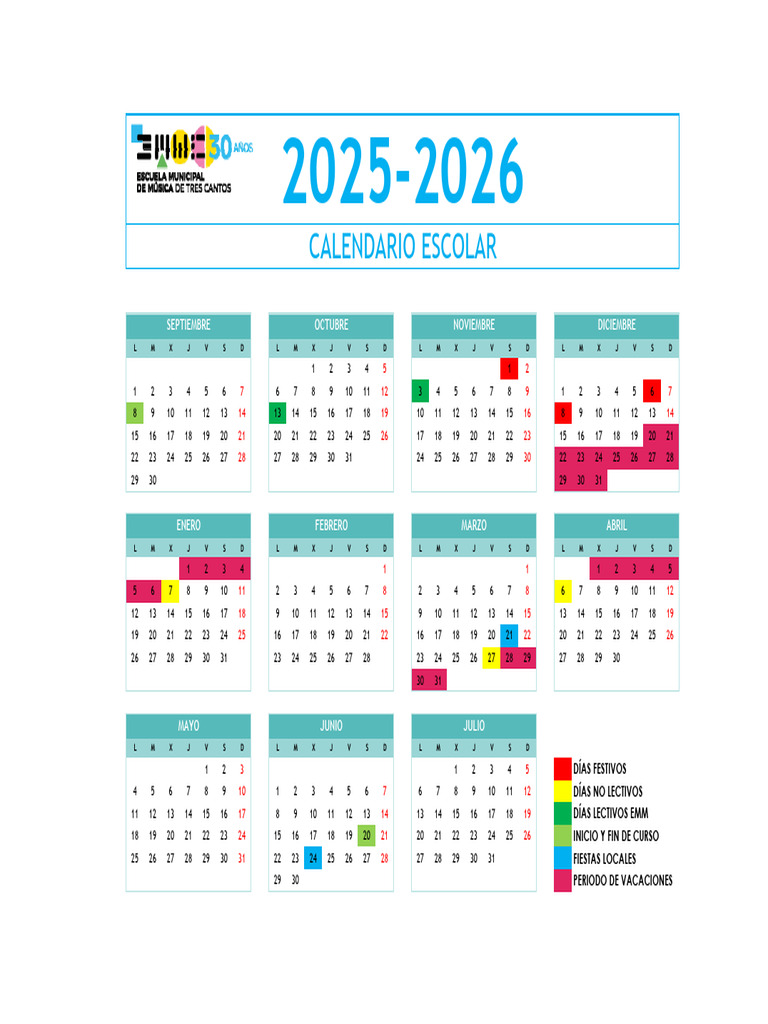 Calendario Escolar 2025-2026 | PDF | Observancias
