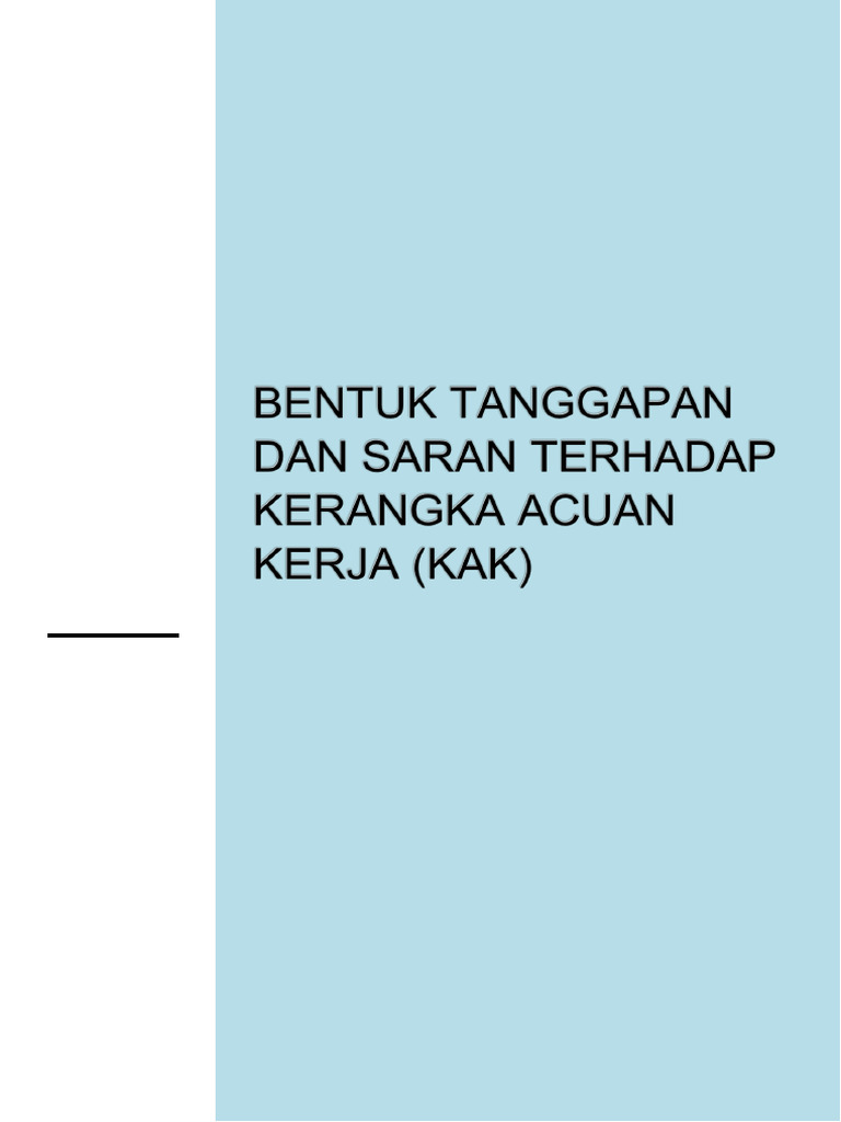 Form T-4 Tanggapan Dan Saran KAK Dan Personel (FIX) | PDF