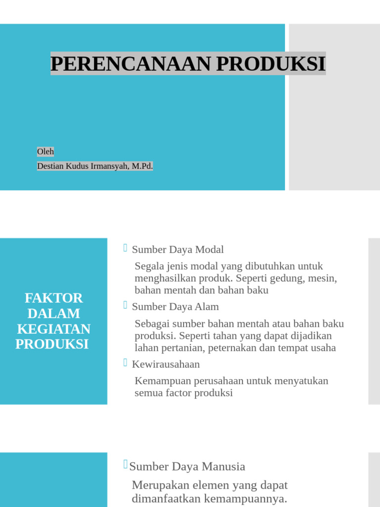 PERENCANAAN PRODUKSI | PDF