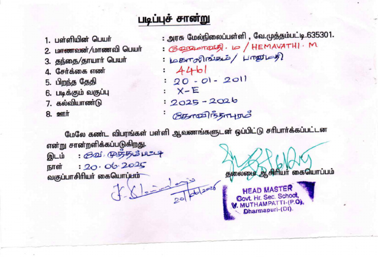 Hemavathi Study20252026 | PDF