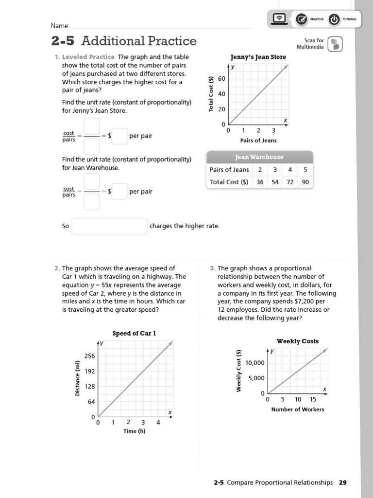 Comparing Proportional Relationships | PDF | Speed