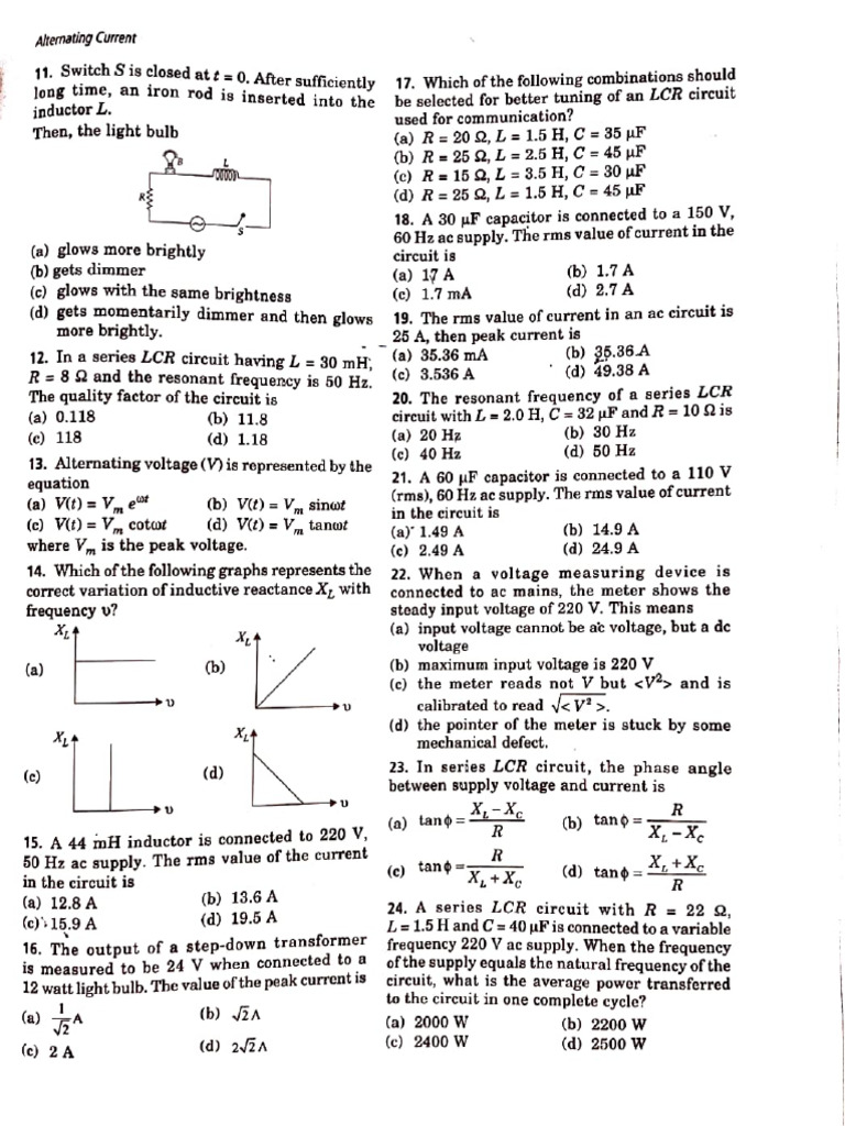 Alternating Current Circuit Analysis | PDF | Alternating Current ...
