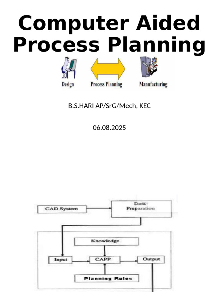 Computer Aided Process Planning | PDF