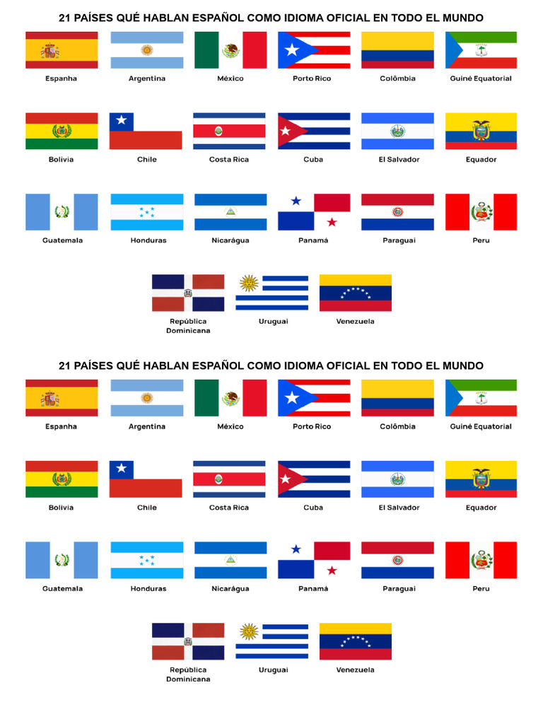 21 Países Qué Hablan Español Como Idioma Oficial en Todo El Mundo | PDF