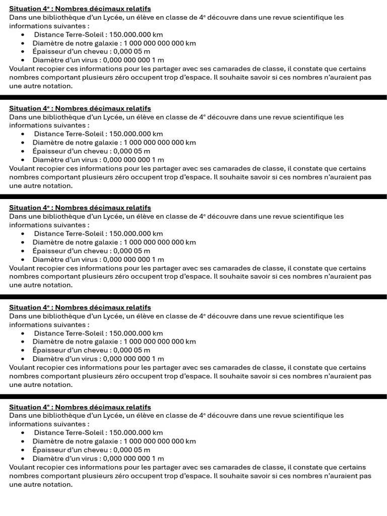 Notation des Nombres Relatifs en 4e | PDF | Astronomie extragalactique