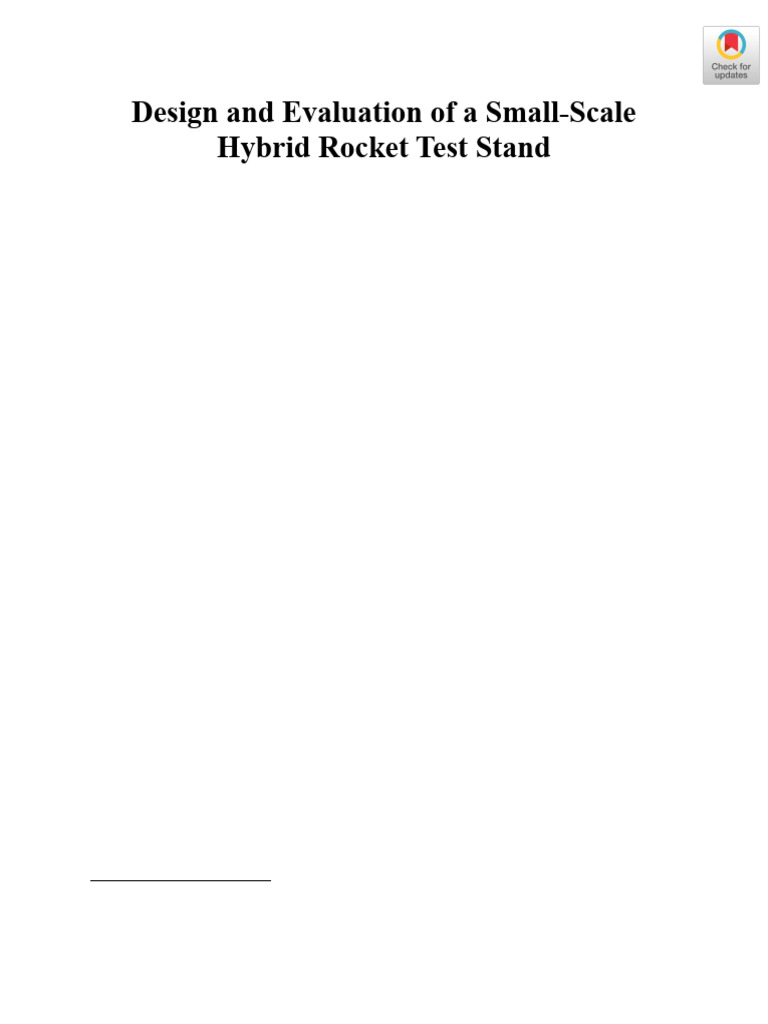 Price Et Al 2024 Design and Evaluation of A Small Scale Hybrid Rocket ...