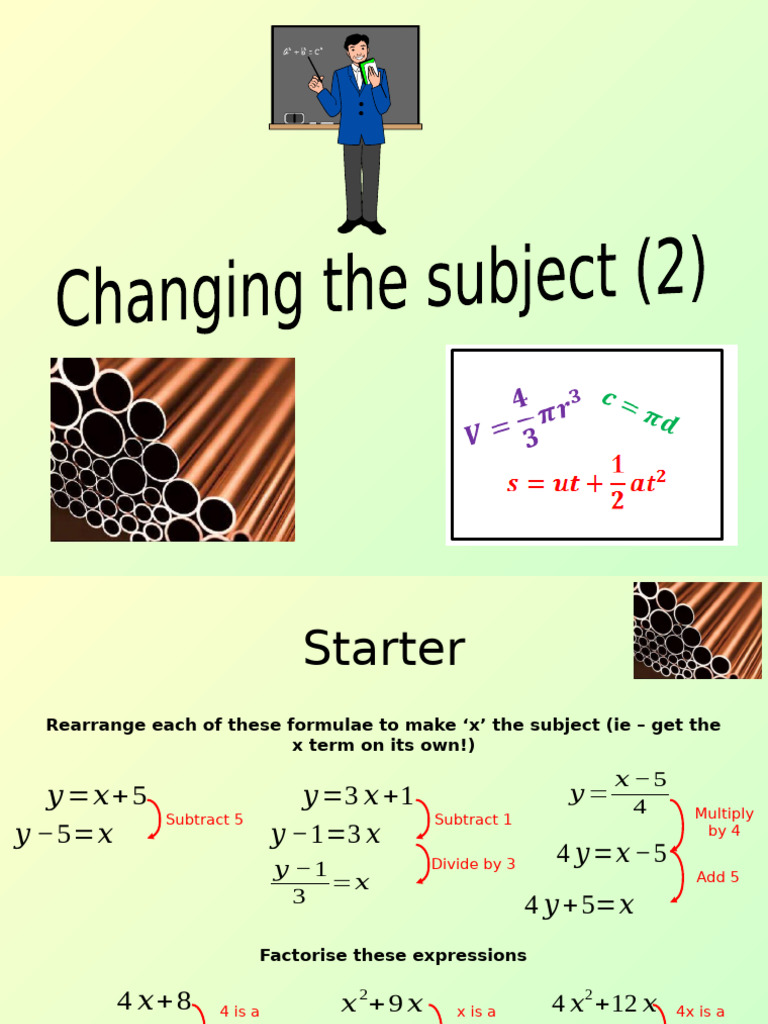 2) Changing The Subject | PDF | Discrete Mathematics | Number Theory
