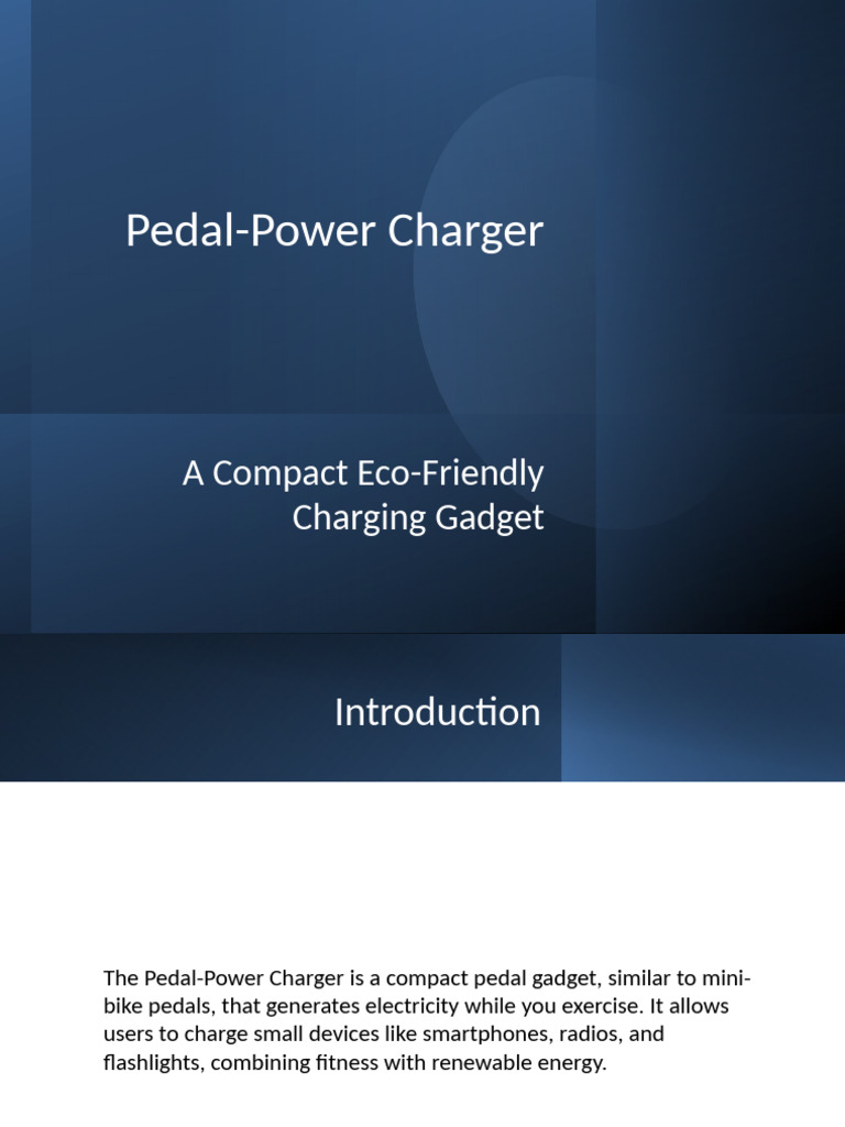 Pedal Power Charger Ppt-Presentation 2 | PDF | Battery Charger ...