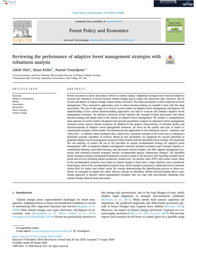 Reviewing The Performance of Adaptive Forest Management Strategies With ...