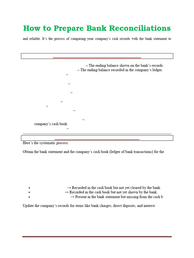How To Prepare Bank Reconciliations | PDF | Banks | Money