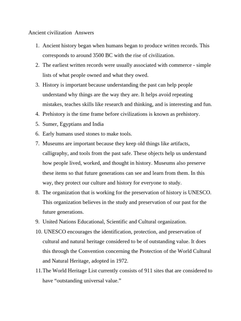 Ancient History Answers | PDF | Sumer | Deities