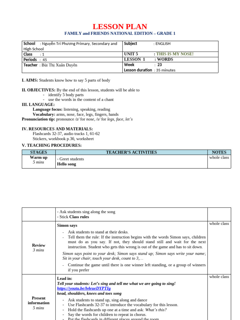 Grade 1_Unit 5 | PDF | Phonics | English Language