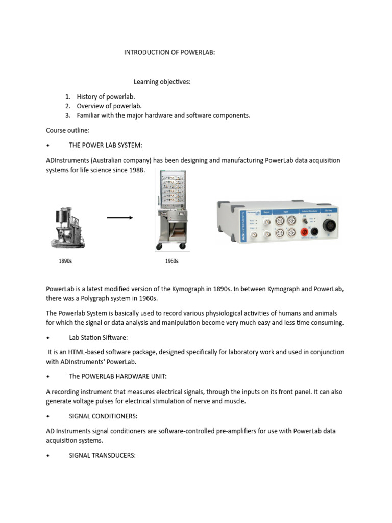 Introduction Of Powerlab Pdf