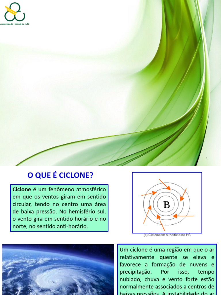 Ciclones: Formação e Classificação | PDF | Ciclones tropicais | Tornados