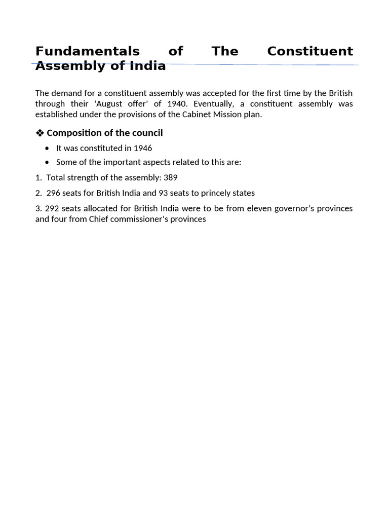 3. Constituent Assembly & the Making of the Indian Constitution | PDF