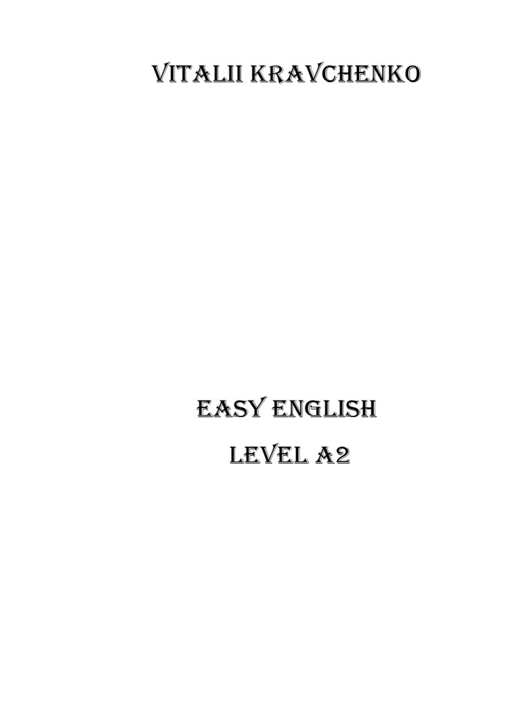 Easy English Level A2 For Print | PDF