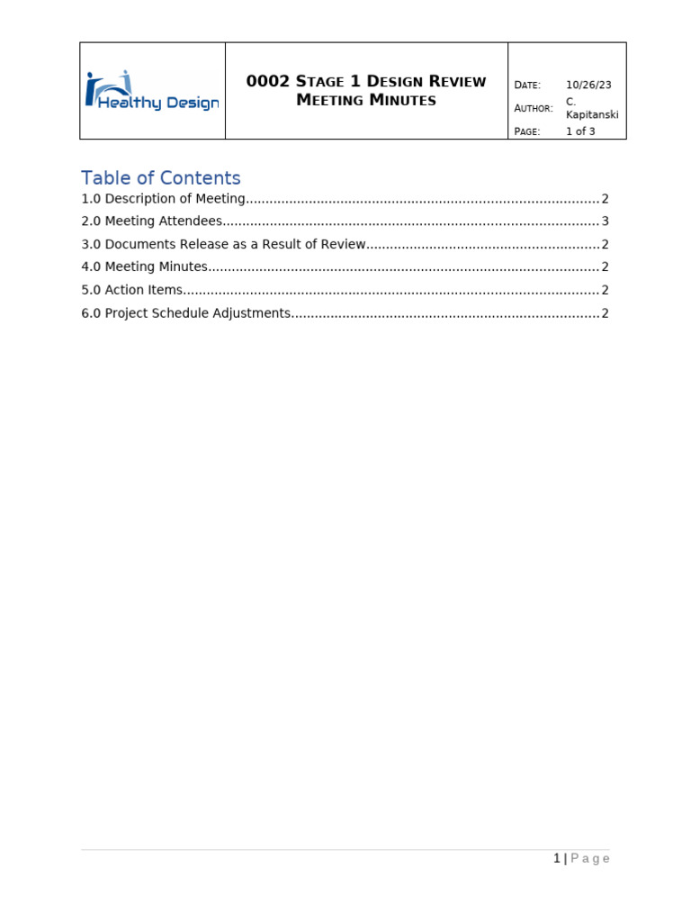Stage 1 Design Review Minutes 10/26/23 | PDF