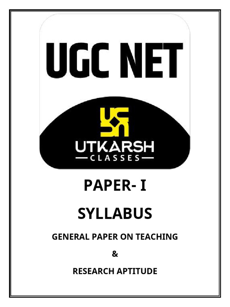 UGC NET Paper-1 - Syllabus | PDF