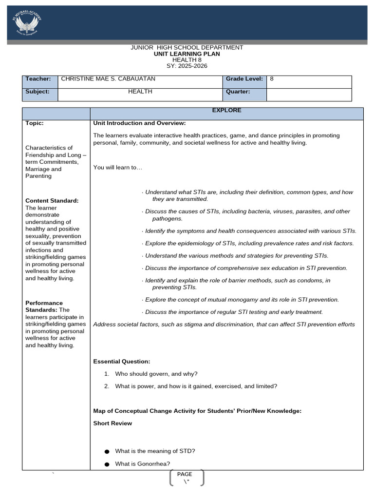 Friendship and Long-Term Commitment Traits | PDF | Sexually Transmitted ...