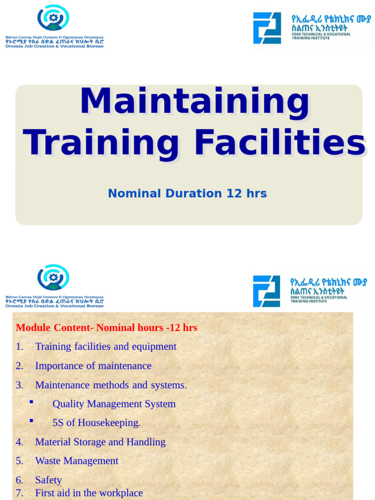Module 4..maintain Training Facilities | PDF | Waste | Waste Management