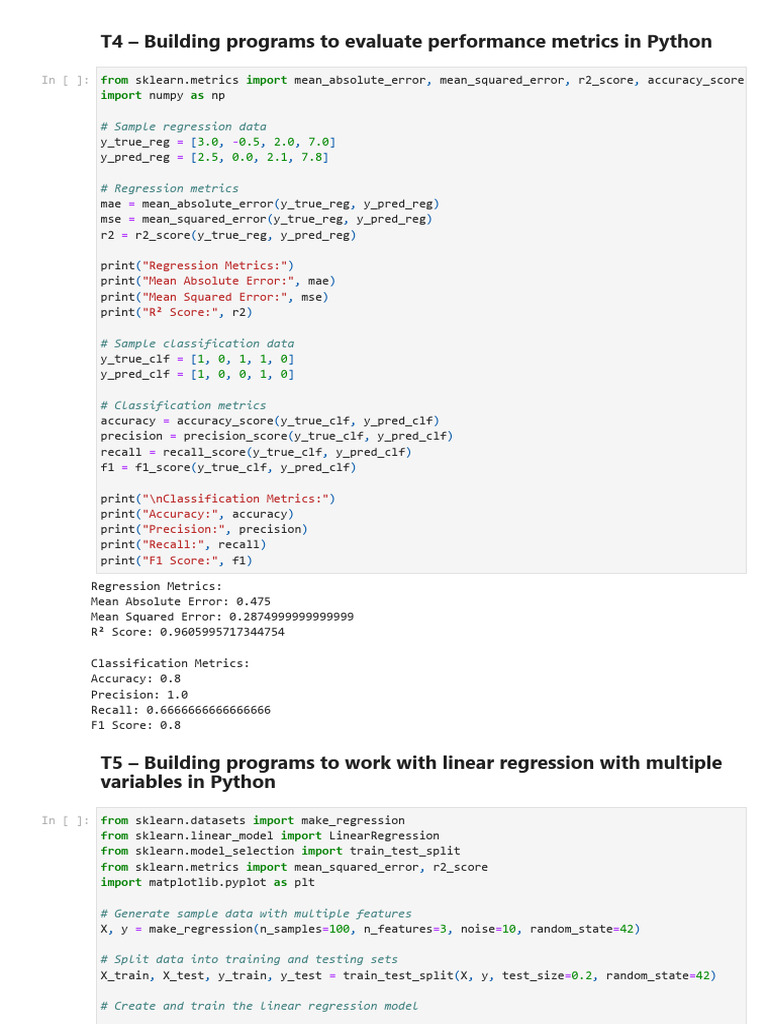 Python Performance Metrics Evaluation | PDF | Mean Squared Error ...