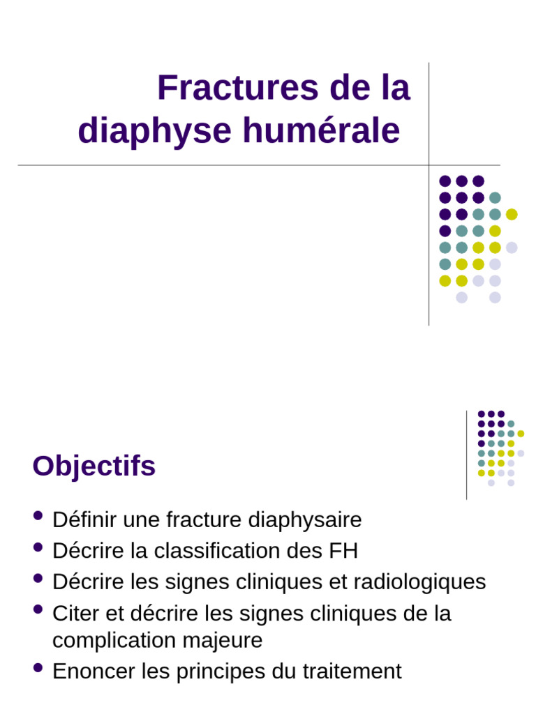 Fractures de la diaphyse humérale | PDF