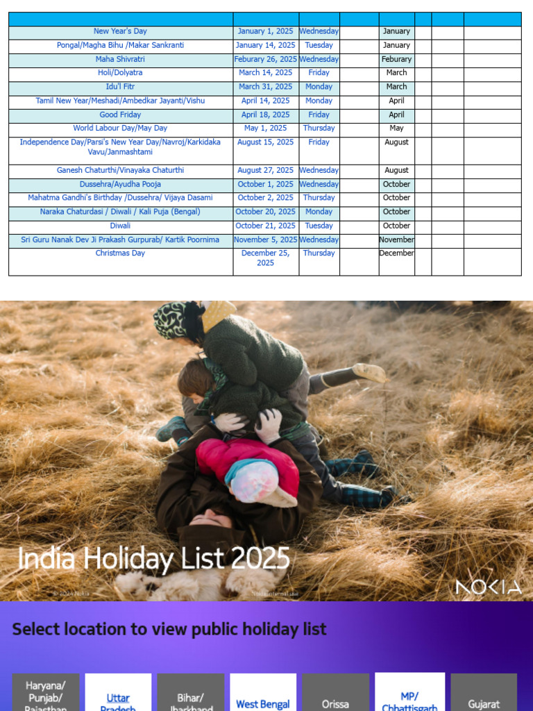 India Holiday Schedule 2025 | PDF | Hindu Worship | Religious Festivals